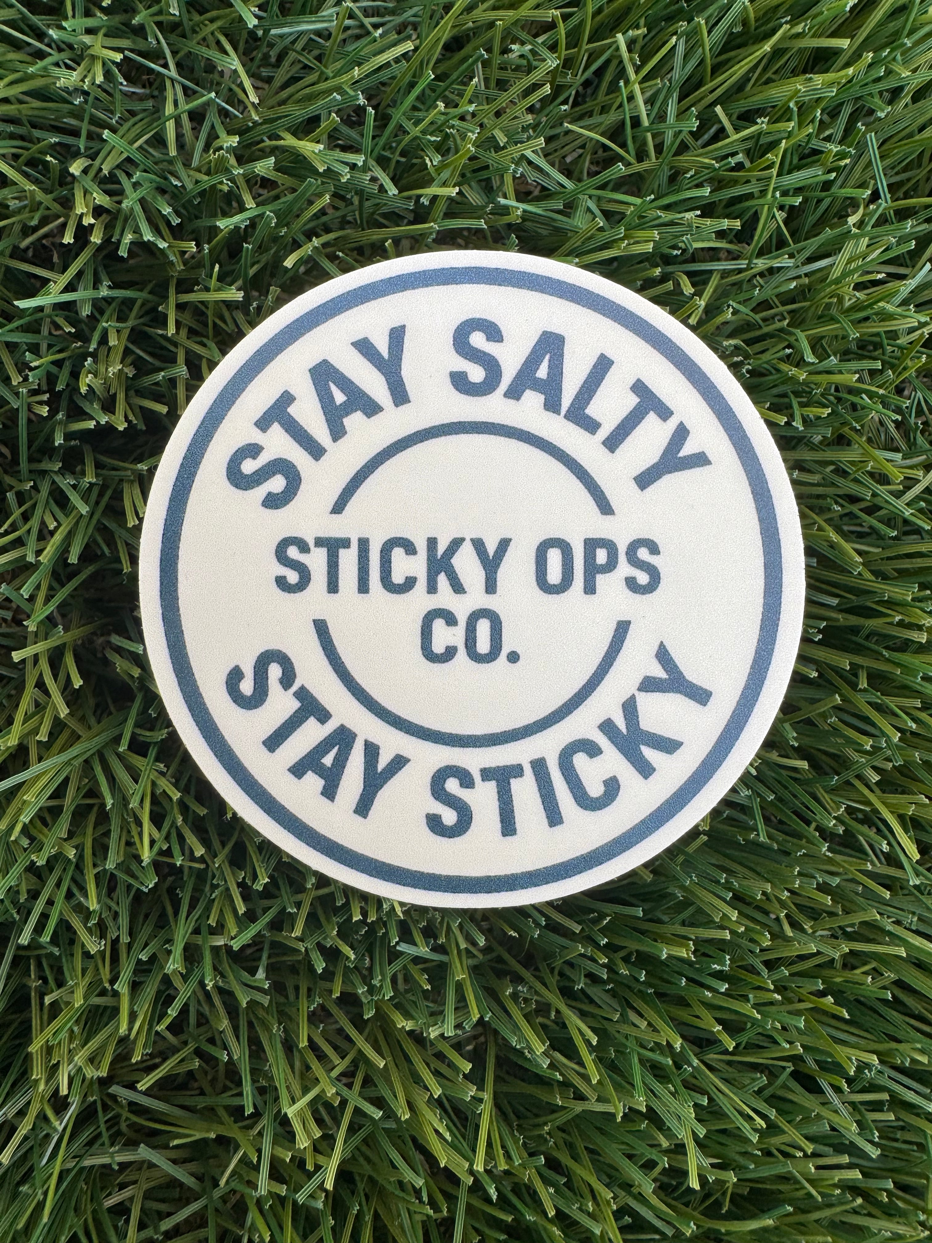 "Stay Salty, Stay Sticky" Circle Sticker – Sticky Ops Co.