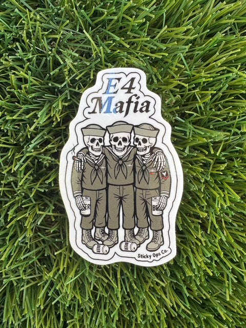 E4 Mafia – Skeleton Sailors Sticker – Sticky Ops Co.