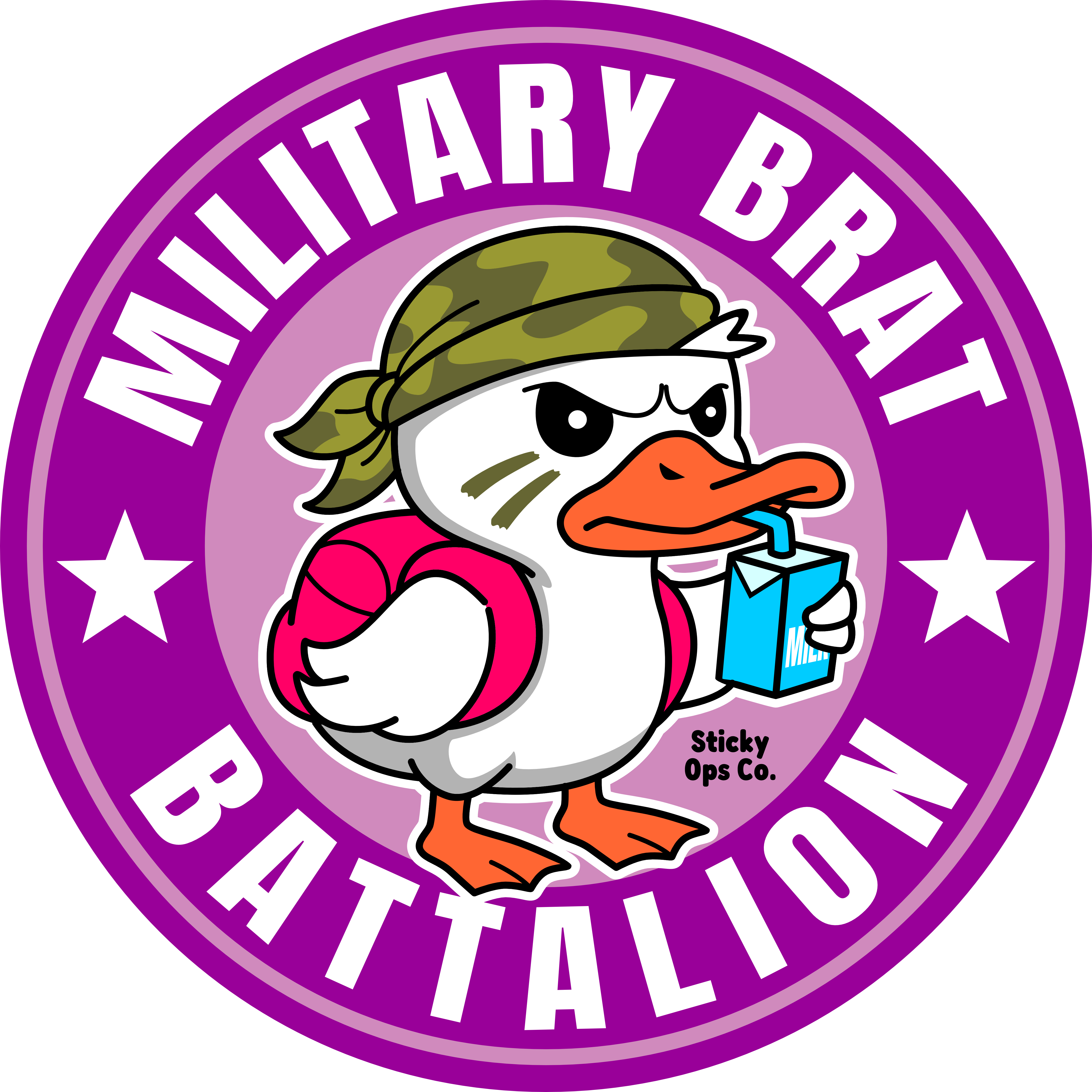 Military Brat Battalion – GIRL Duck Sticker – Sticky Ops Co.