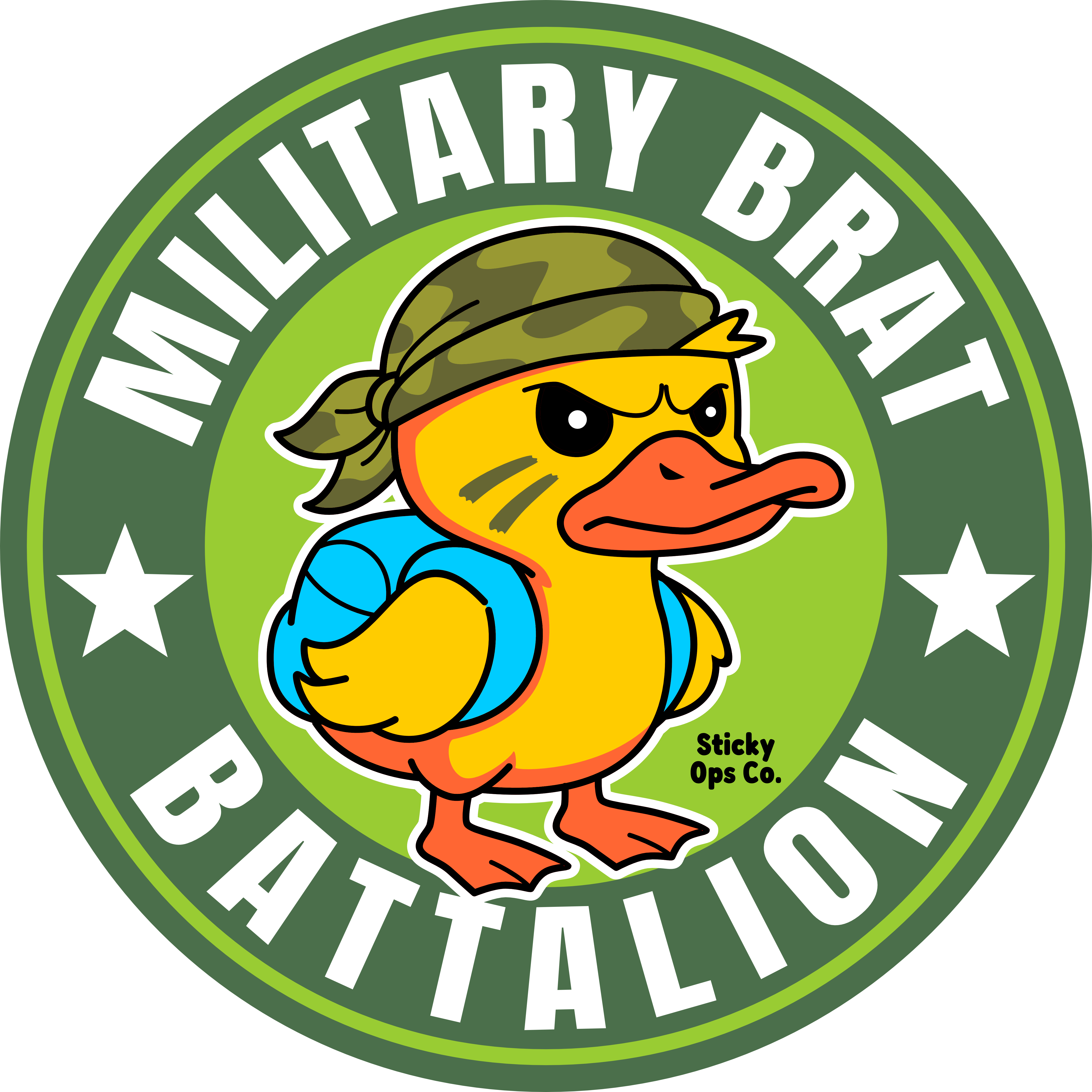 Military Brat Battalion – BOY Duck Sticker – Sticky Ops Co.